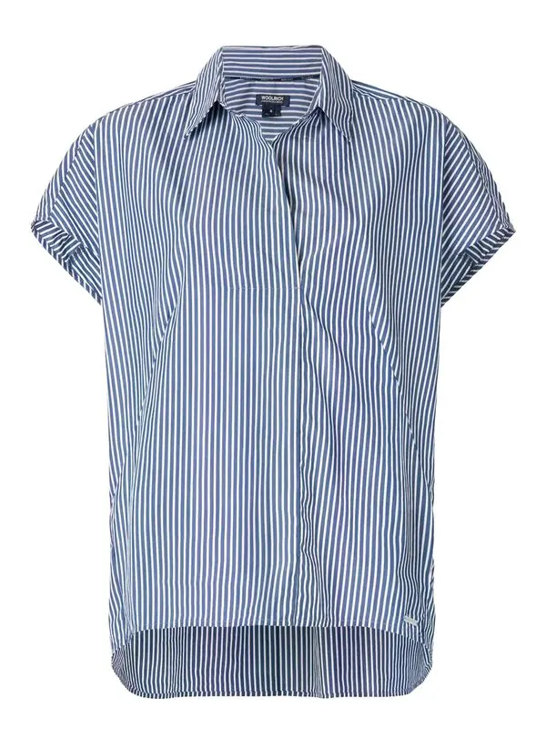 Woolrich Striped Short Sleeve Shirt - Blue