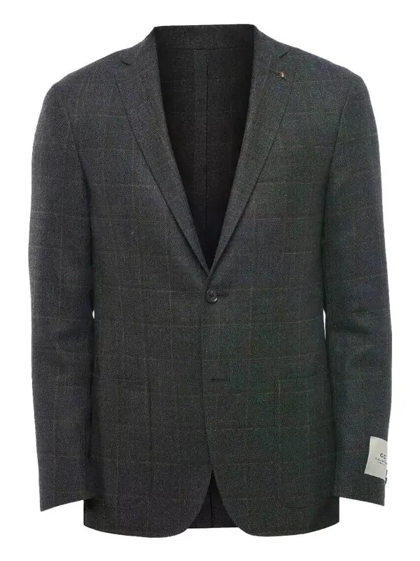 Corneliani Cc Collection Check-pattern Blazer - Grey