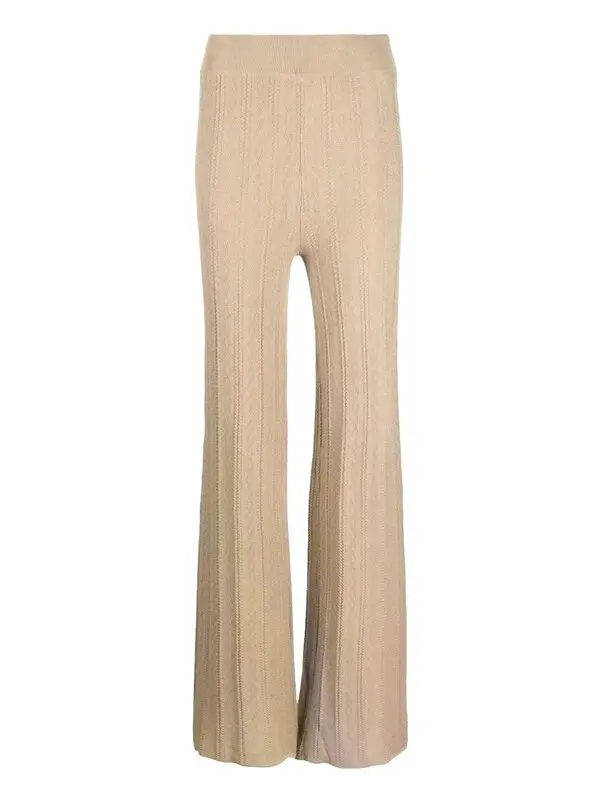 Remain Birger Christensen Sand Beige Knitted Flared Trousers - Neutrals