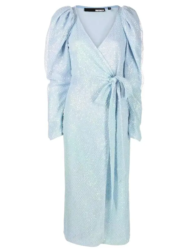 ROTATE BY BIRGER CHRISTENSEN Sequin Midi Dress - Blue