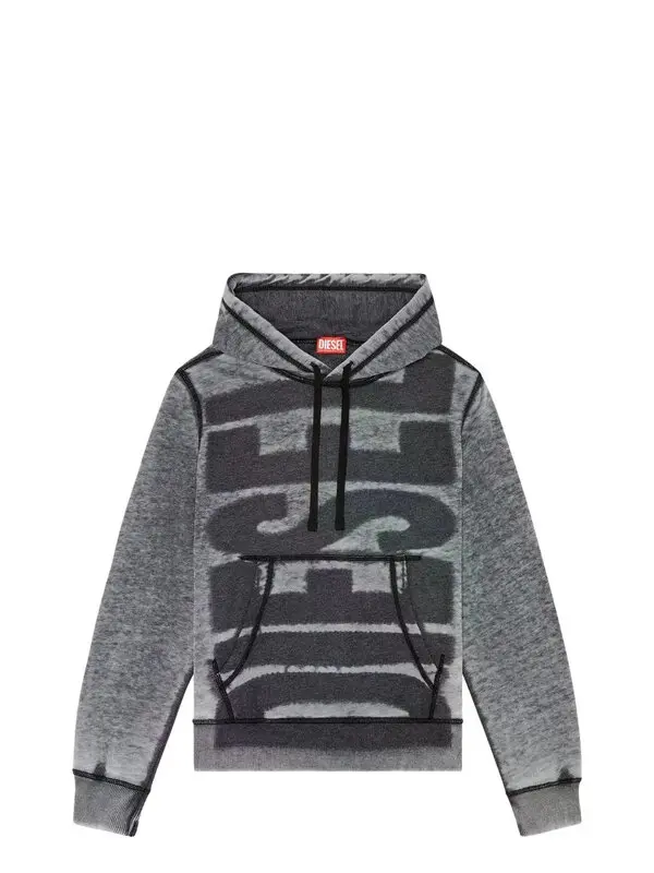 DIESEL® S-ginn-hood-l1 Burn-out Hoodie - Grey