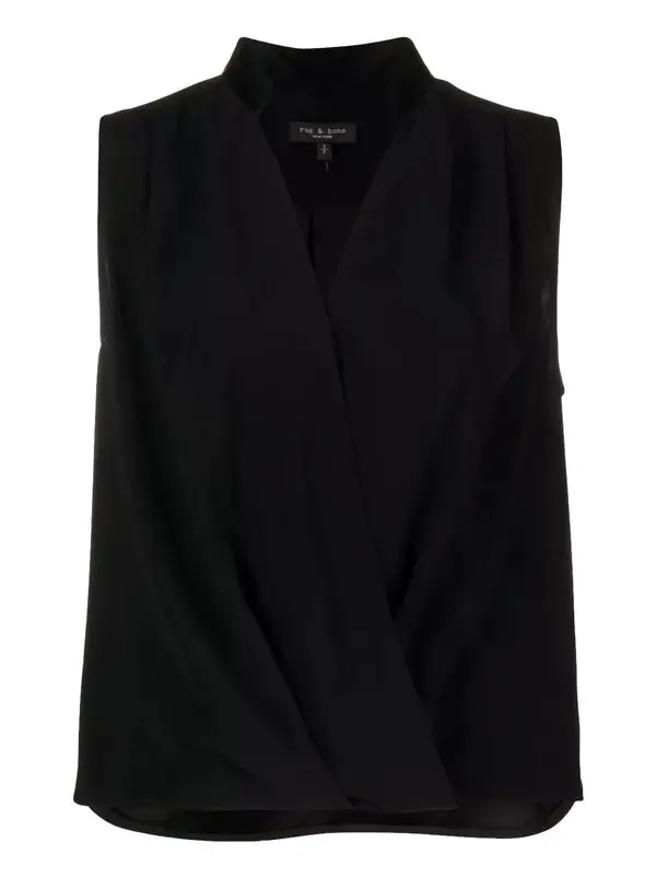 Rag & Bone Meredith Draped Satin Blouse - Black