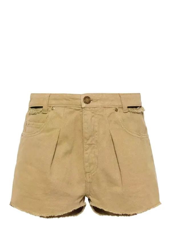 Pinko Distressed Denim Shorts - Green