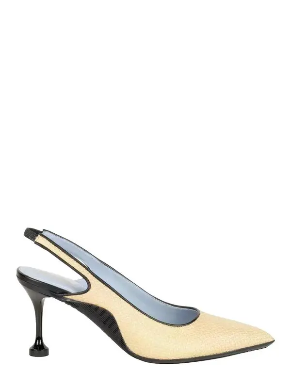 VOILE BLANCHE Woven Slingback Pumps - Neutrals