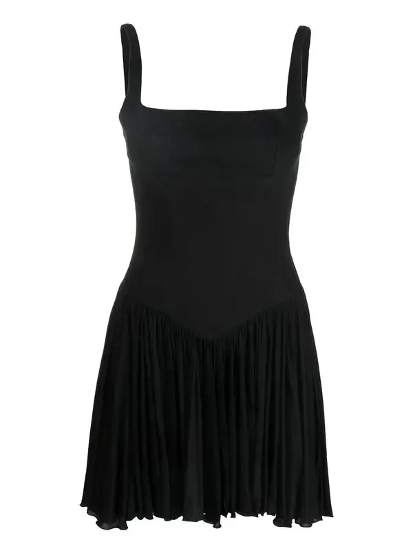 GIOVANNI BEDIN Square Neck Corset Minidress - Black