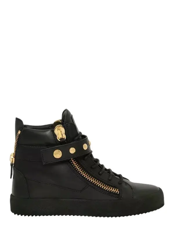 GIUSEPPE ZANOTTI Zip Detail Hi-top Sneakers - Black