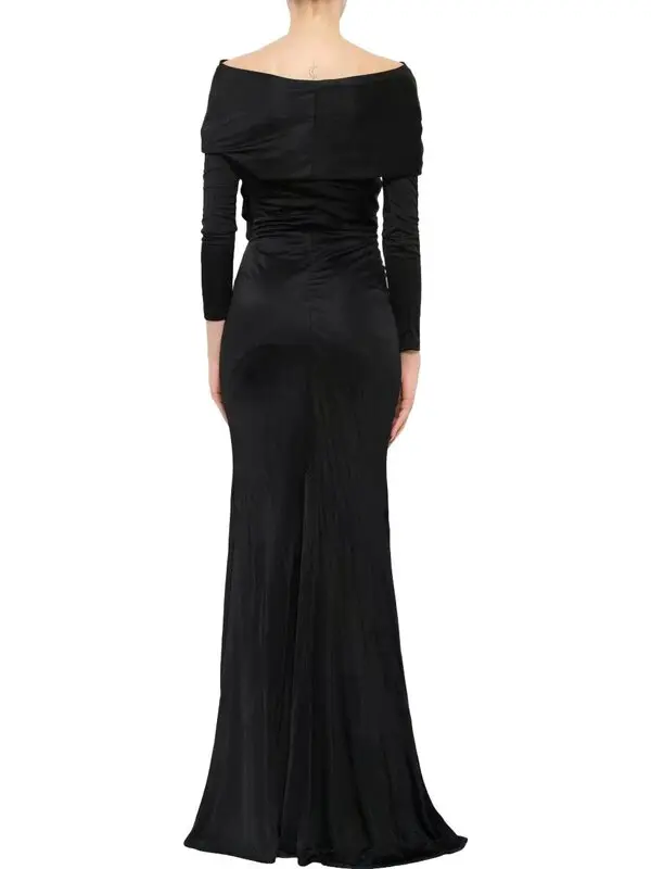Givenchy Gathered Cascading Gown - Black