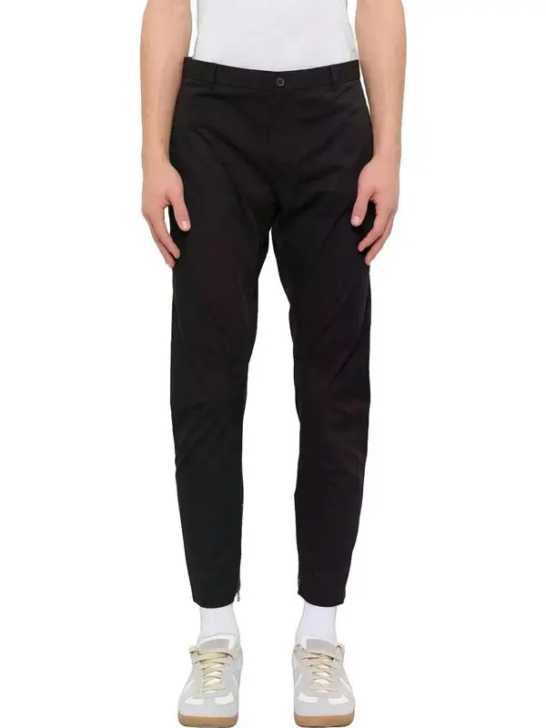 LANVIN Cotton Tapered Leg Trousers - Black