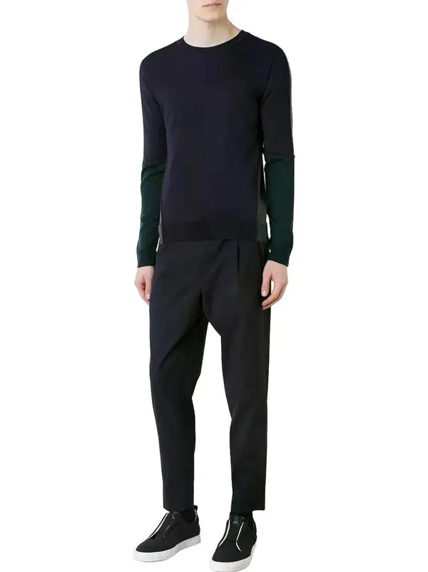 WOOYOUNGMI Contrast Wool Sweatshirt - Blue