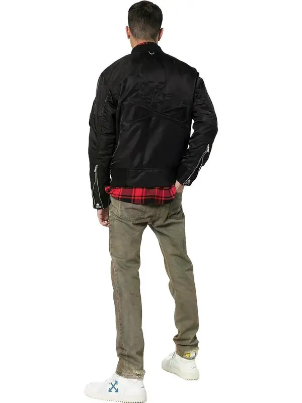 MASTERMIND WORLD Bomber Jacket With Camouflage Lining - Black