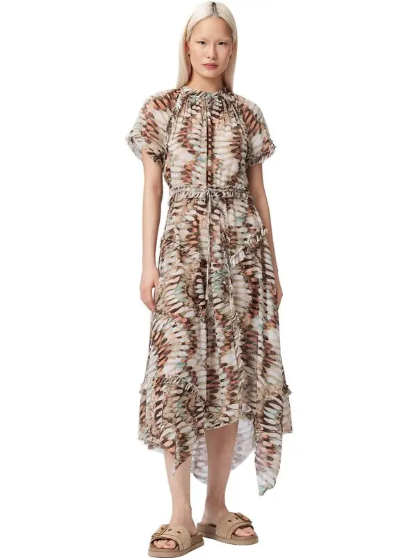 ALLSAINTS Lamaia Asymmetric Midi Dress - Oceano Soft Pink