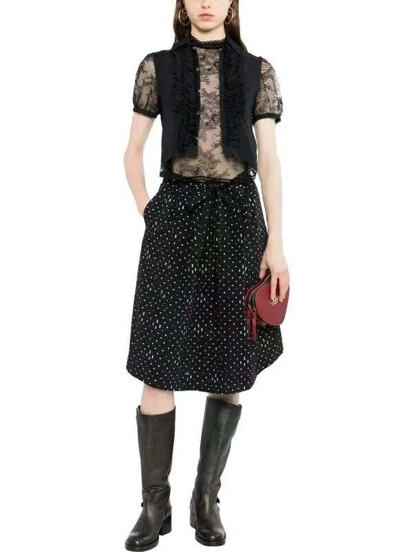 Undercover Printed Midi Dress - Black