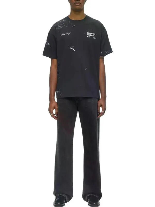DOMREBEL Paint-splatter Logo-print T-shirt - Black