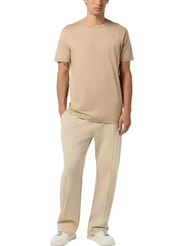 BILLIONAIRE Round-neck Logo-embroidered T-shirt - Neutrals