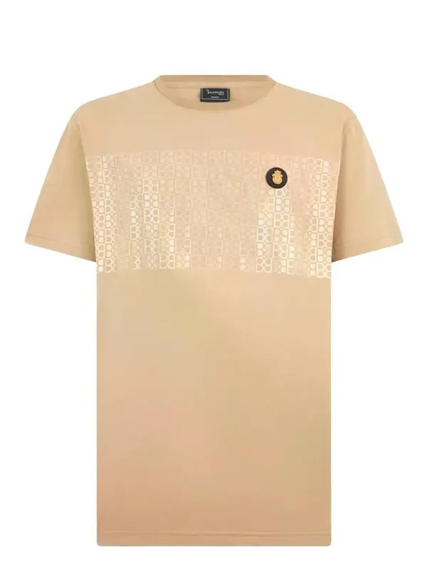 BILLIONAIRE Monogram-motif Round-neck T-shirt - Neutrals