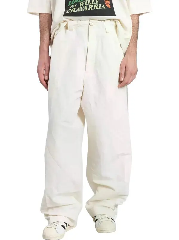 WILLY CHAVARRIA Satin-trim Wide-leg Trousers - Neutrals