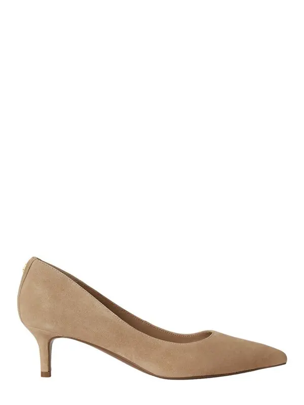 Ralph Lauren Adrienne Suede Pointed Toe Pumps - Tan