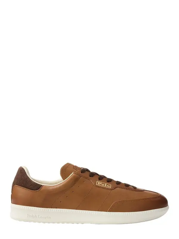 Ralph Lauren Field Court 200 Leather Lace-up Sneakers - Tan