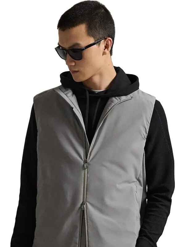 Ralph Lauren Hybrid Mockneck Zip-up Vest - Peak Grey