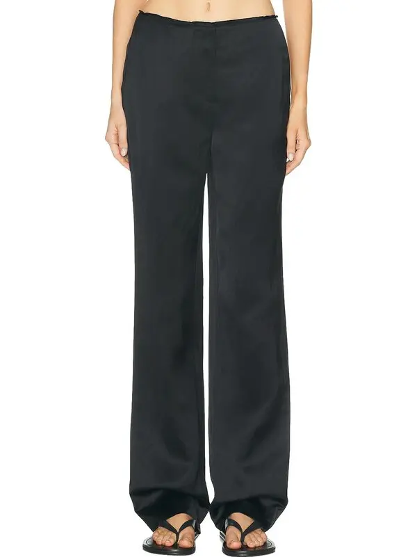 TOTEME Satin Wide-leg Trousers - Black