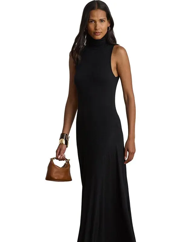 Ralph Lauren Sleeveless Turtleneck Maxi Dress - Black