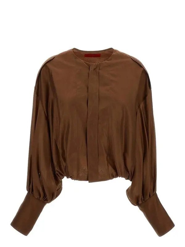 THELATEST Diana Shirt In Lightweight Muslin - Brown