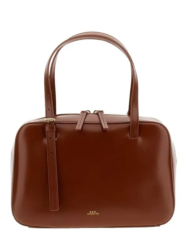 A.p.c. Virginie Box Bag In Smooth Leather - Brown