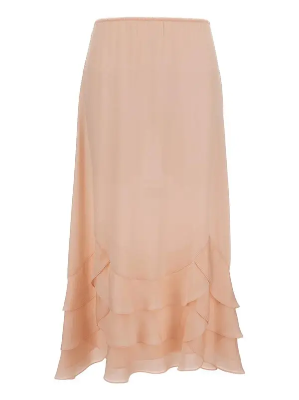 Simone Rocha Ruffled Skirt With Scalloped Hem - Rose