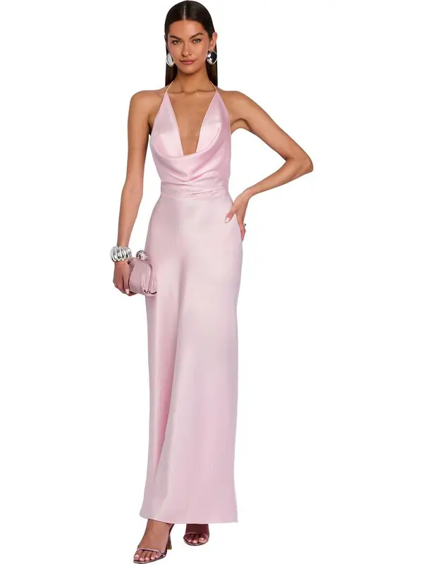 SANS FAFF Cinque Terre Halterneck Maxi Dress - Blush Pink