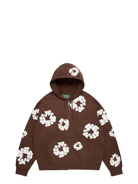 DENIM TEARS Cotton Wreath Zip Hoodie - Dark Brown