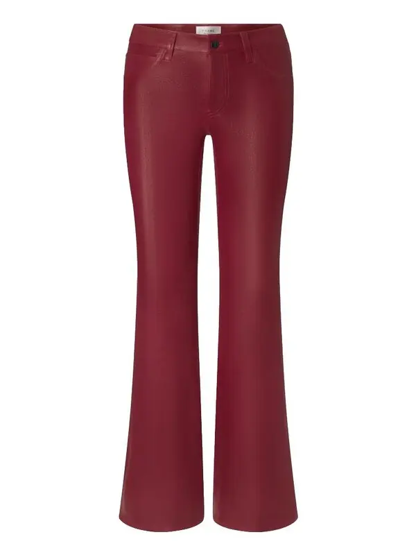 FRAME X Alexandra Leclerc Leather Trousers - Burgundy