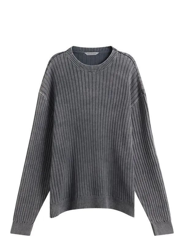 Balenciaga Ribbed Logo Sweater - Light Blue