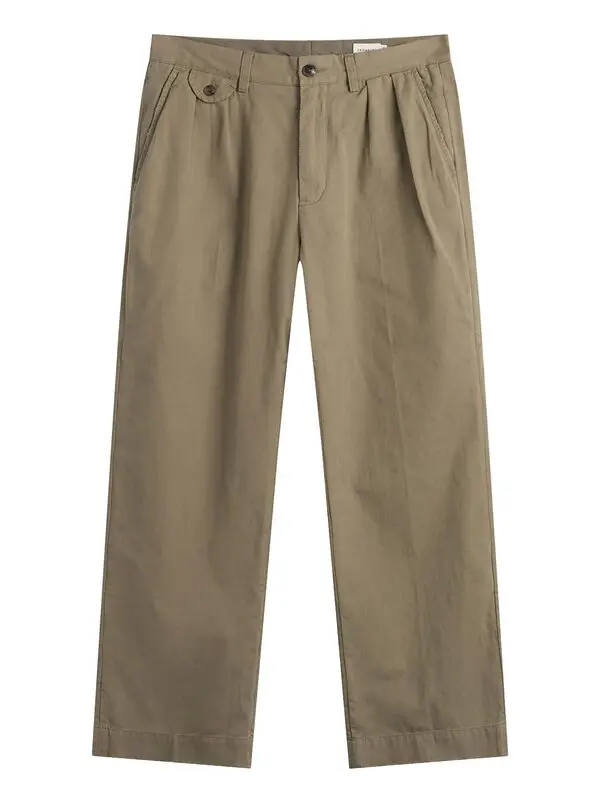 KHAKIS Slub Common Pleated Trousers - Covert Grey