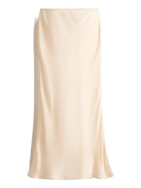 H&m Viscose-blend Slip Skirt - Light Beige