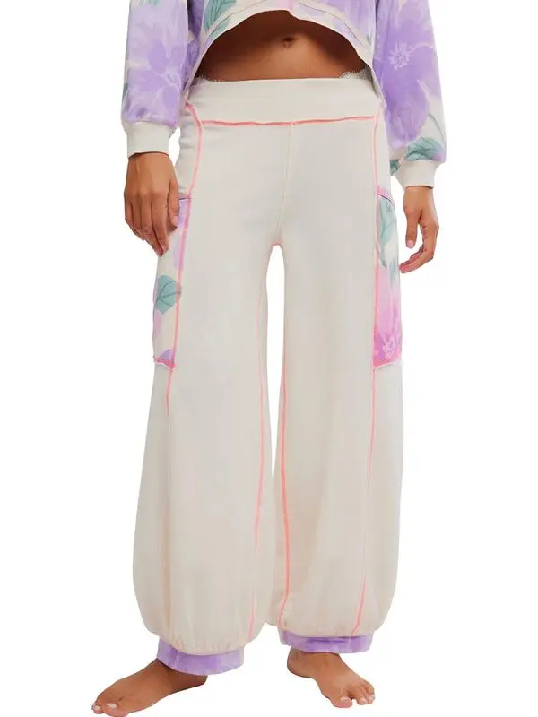 Free People Summer Loving Joggers - Ivory Combo