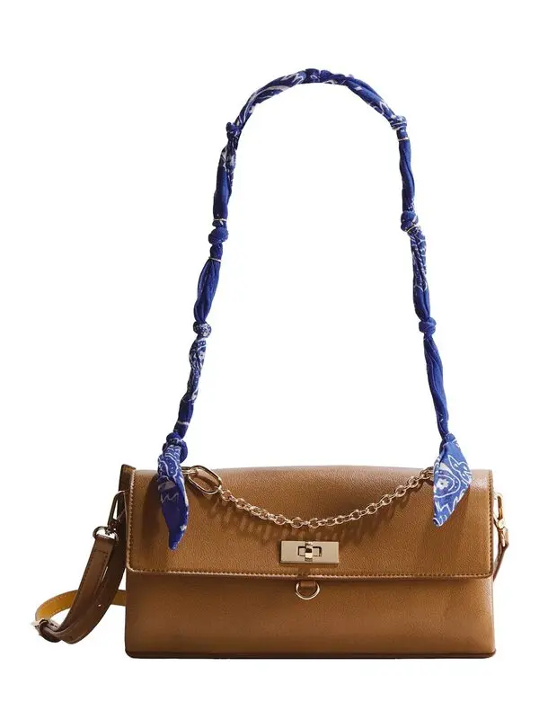 H&m Scarf Detail Crossbody Bag - Light Brown