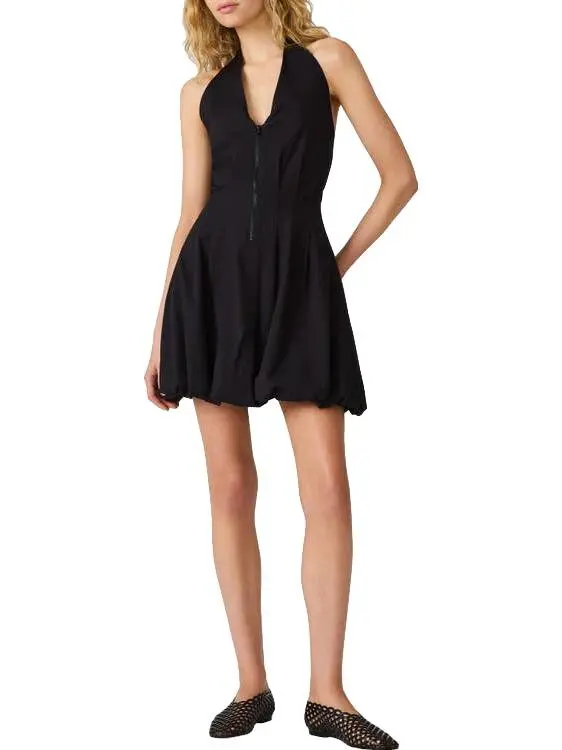 Steve Madden Halter Neck Pleated Minidress - Black