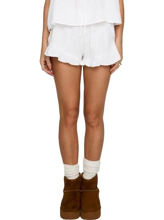 Princess Polly Santabelle Frill Shorts - White