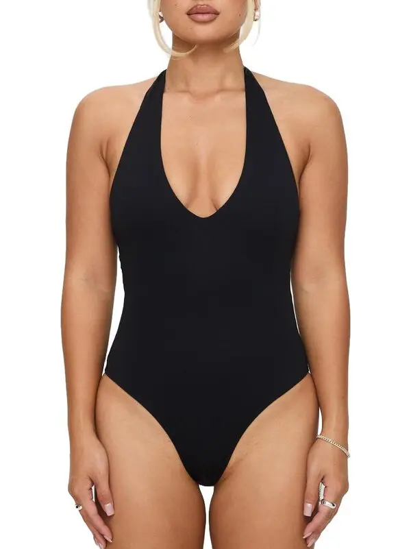 Princess Polly Halter Neck Bodysuit - Black