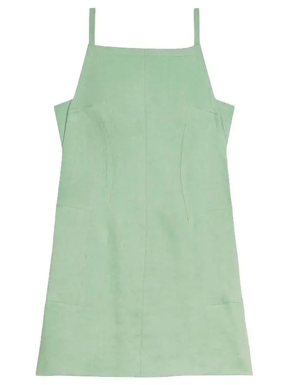 Theory Apron Linen Blend Mini Dress - Delicate Green