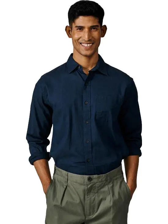 Aubin Grainsby Linen Cotton Relaxed Shirt - Navy