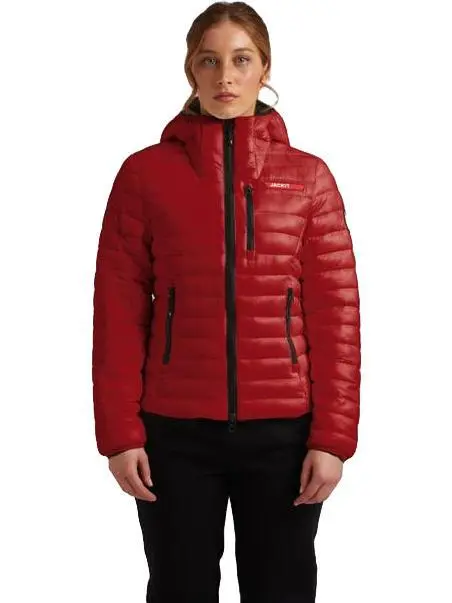 JACK1T Padded Hooded Jacket - Cherry Red