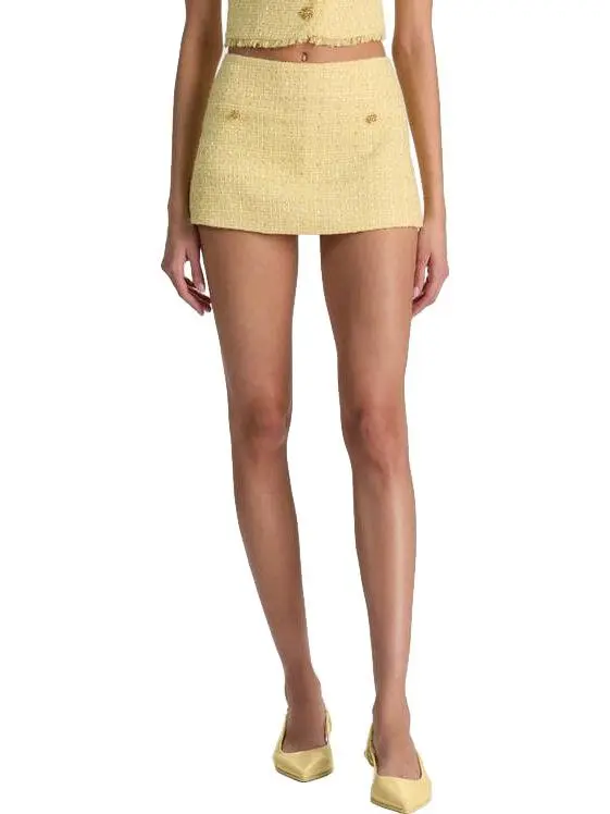 Alice + Olivia Mace Tweed Miniskort - Butter