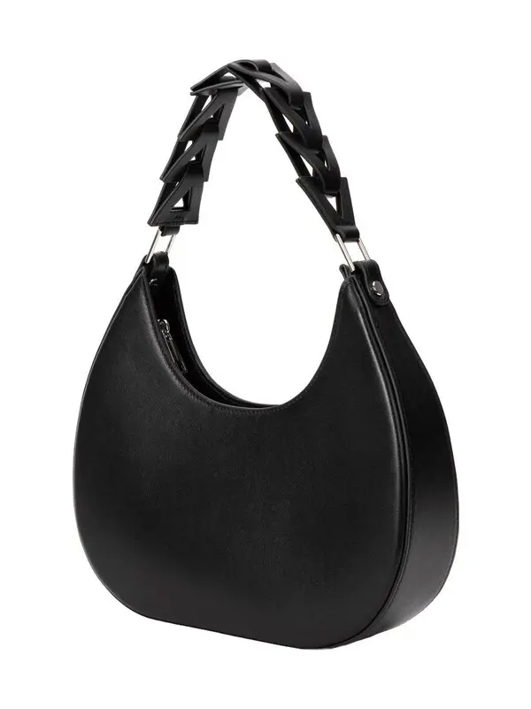 JURGI D Letter Shoulder Bag In Smooth Leather - Black
