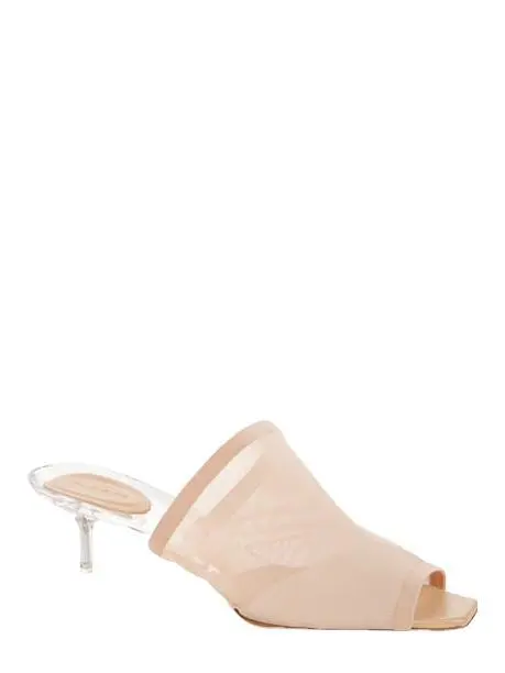 COURREGES Transparent Sole Mesh Slide Sandal - Dune