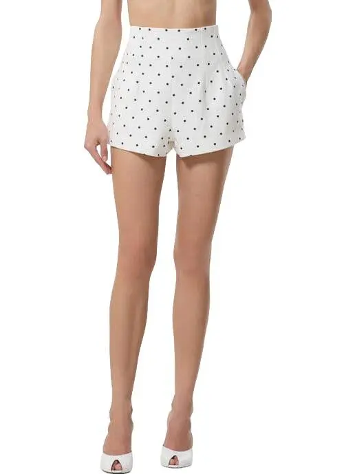 AFRM Polka Dot High Waist Shorts - White Mini Dot