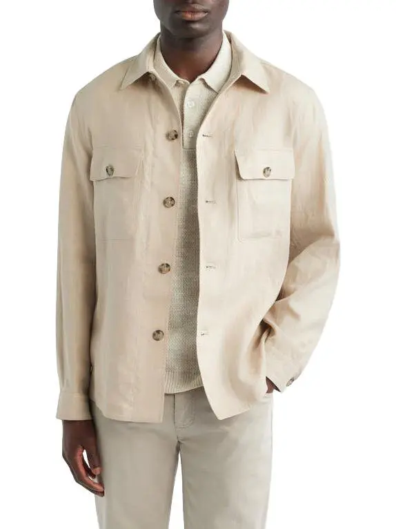 BOSS Linen Jacket - Open Beige