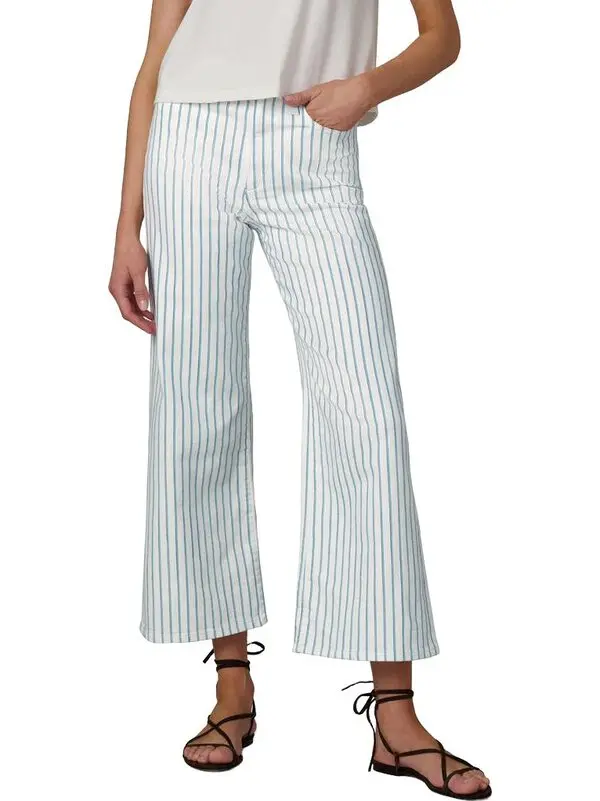 Joe's Jeans Mia High Waist Ankle Wide Leg Jeans With Stripes - Blue Multi Stripe