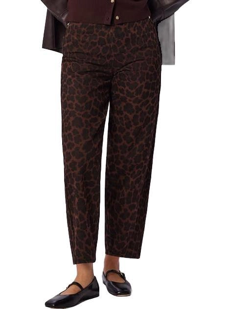 Whistles Barrel Leg Animal Print Jeans - Leopard Print