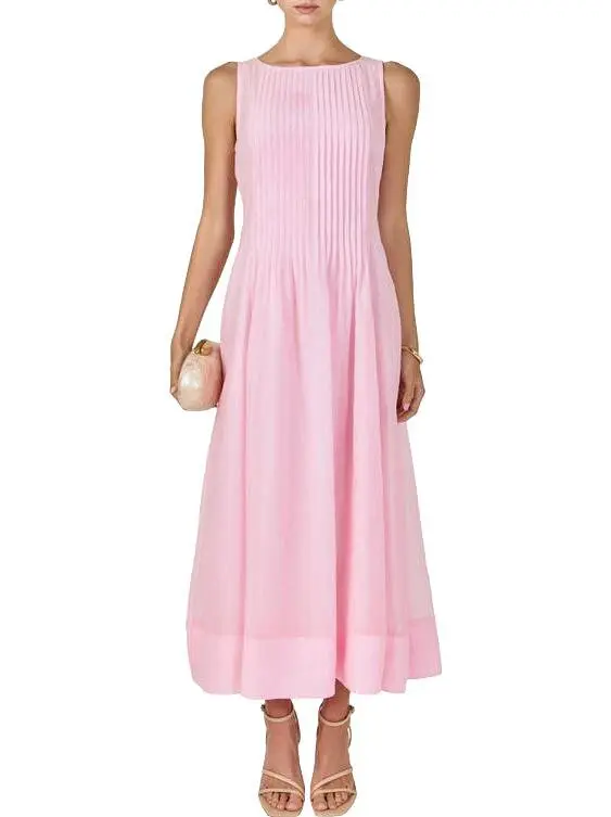 Endless Rose Pleated Bodice Sleeveless Maxi Dress - Pink